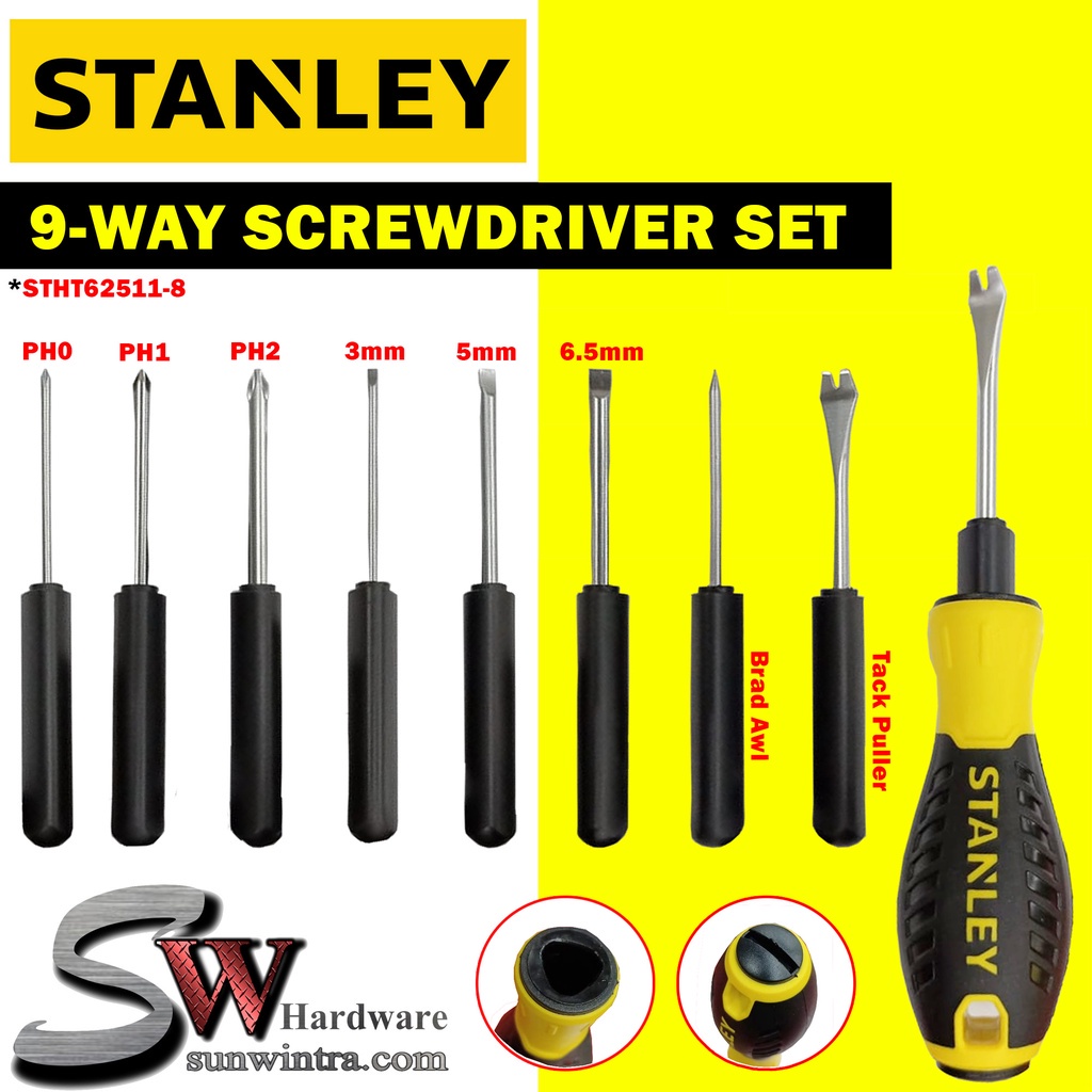 STANLEY 9 WAY SCREWDRIVER SET #STHT62511-8 | Shopee Malaysia