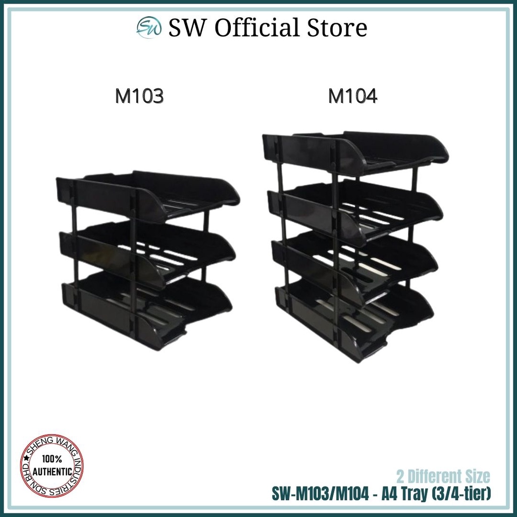 SWI Plastic A4 Paper Tray/ 3-4 Tier Document Tray/ Office Easy Assemble M103-4 | Shopee Malaysia