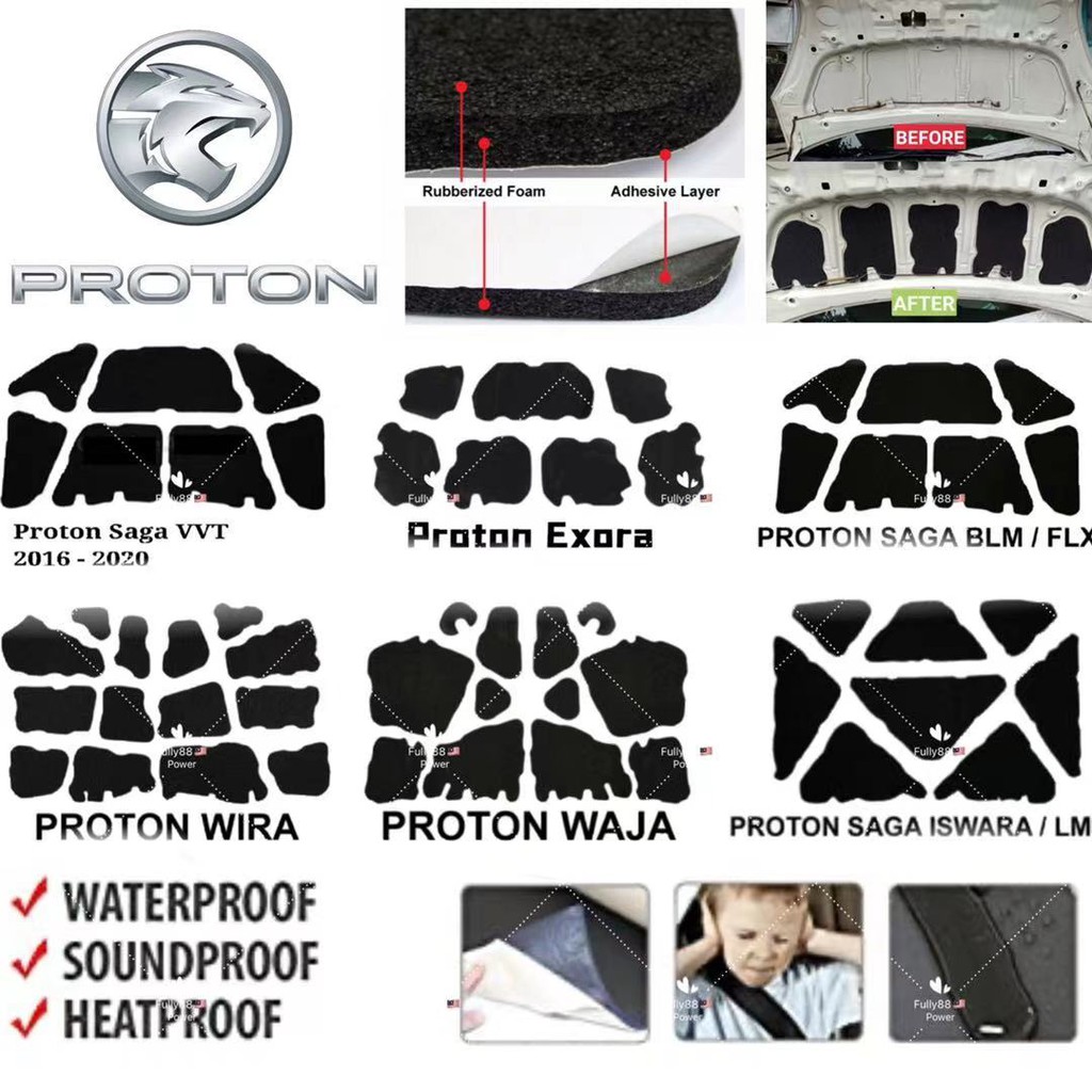 NEW STOCK Front Bonnet Sponge/Bonnet Sound Proof -Proton Wira Waja Saga ...