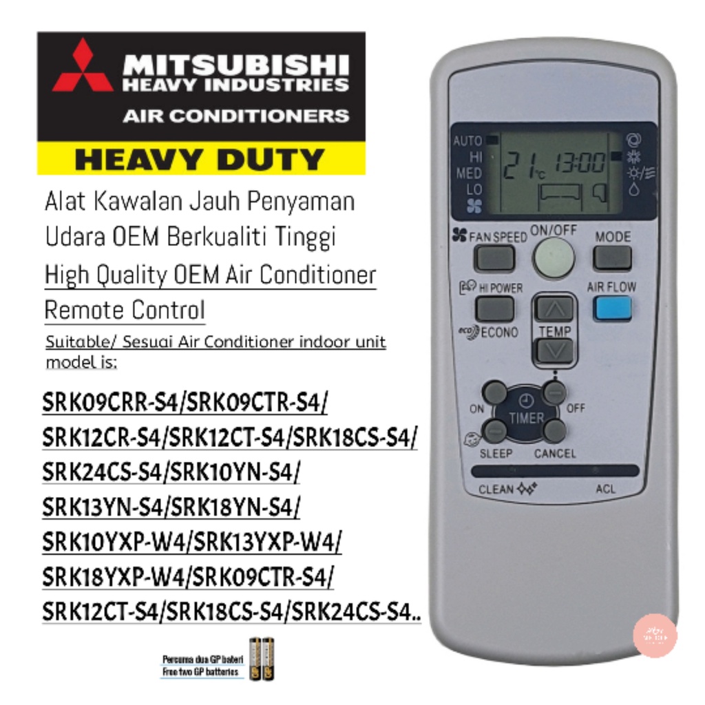 Mitsubishi Heavy Industries Air Conditioner Remote Control with AIR ...