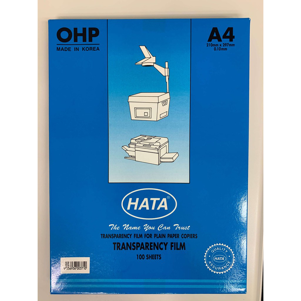READY STOCK : HATA OHP TRANSPARENCY FILM OVERHEAD PROJECTOR FILM A4 ...