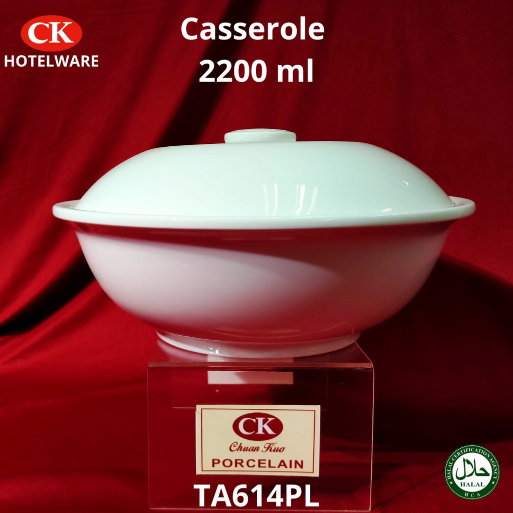 CK Porcelain, Casserole / Soup Bowl with Lid / Ceramic Soup Tureen with Cover / Premium ...