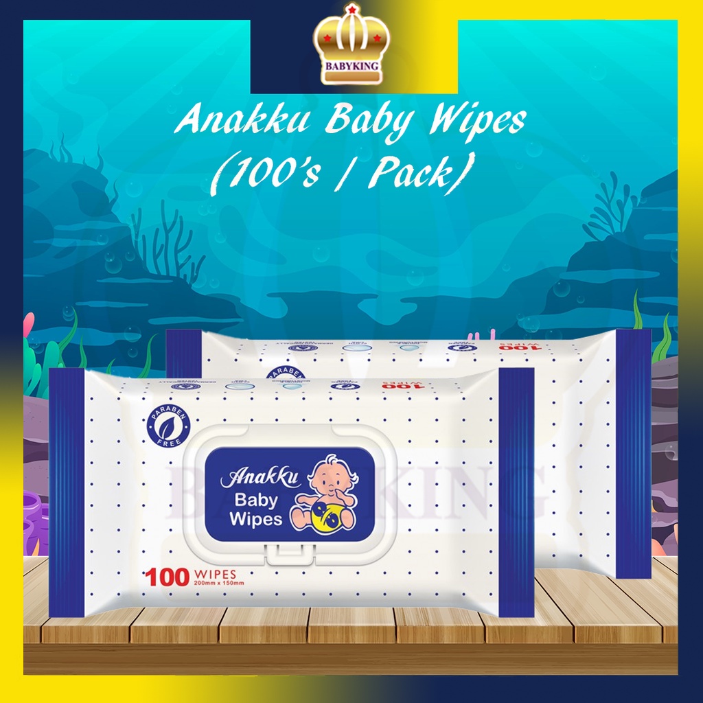 Original Anakku Baby Wipes Wet Tissues Wipe Tisu Basah Bayi (100’s x 2 ...