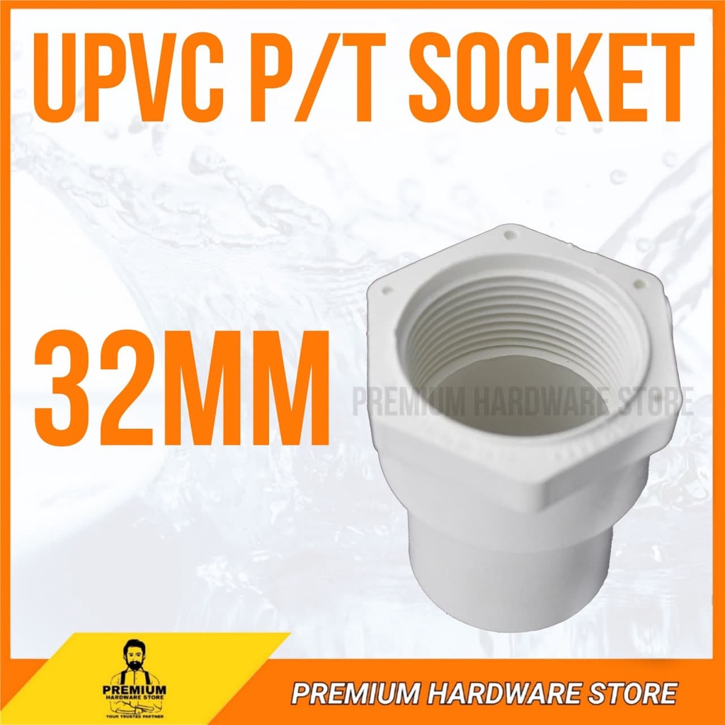 【32MM & 40MM】UPVC FAUCET P/T SOCKET / WATER PIPE SOCKET / PAIP PLASTIK ...