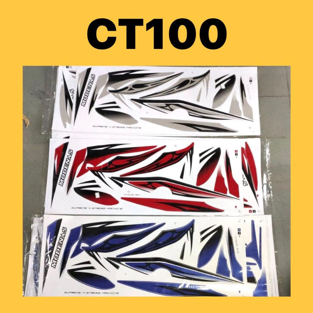 CT 100 Stiker sticker body cover set stripe (3) 3 Coverset Strike Black ...