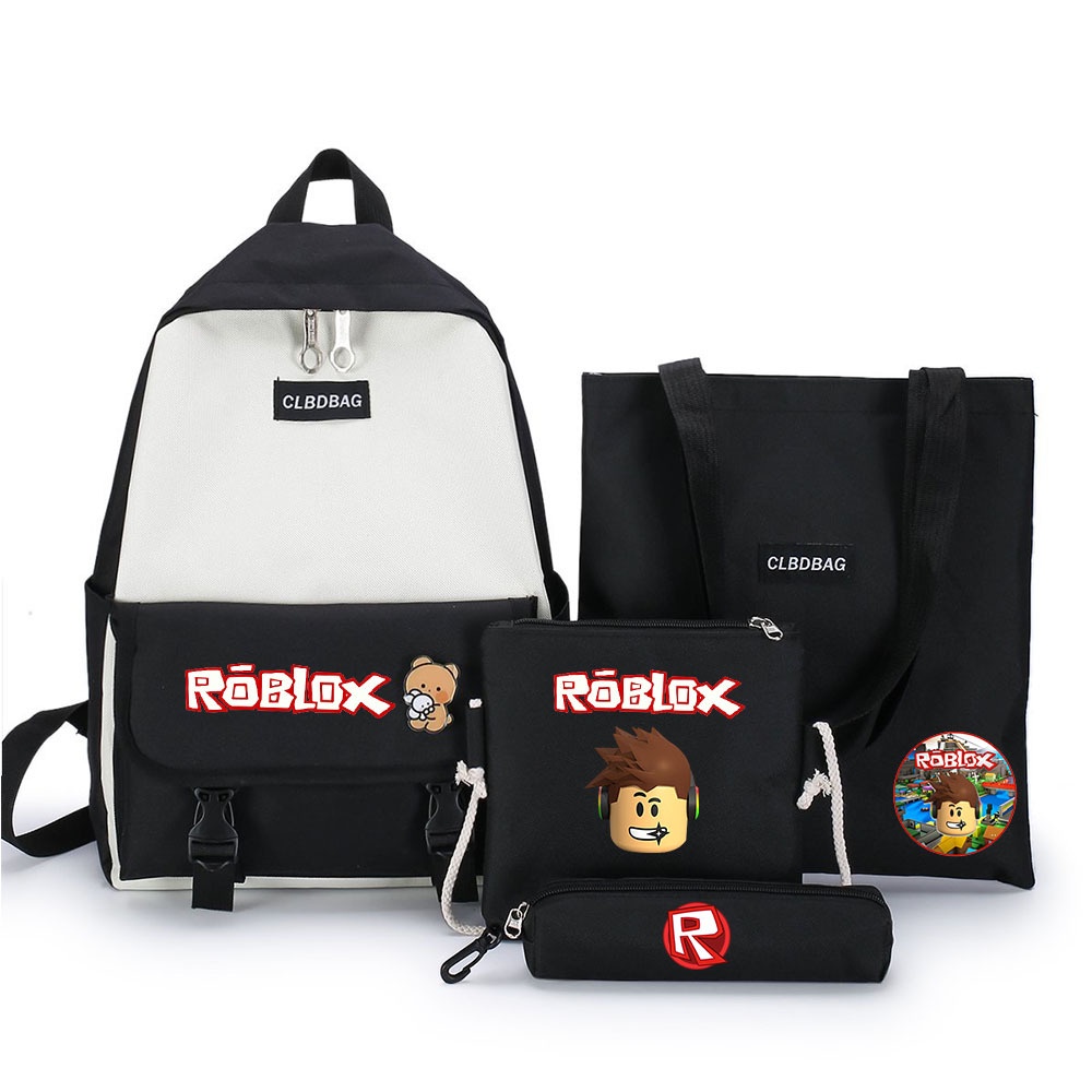 Game Virtual World Roblox Students 4pcs/set Schoolbag Handbag Messenger ...