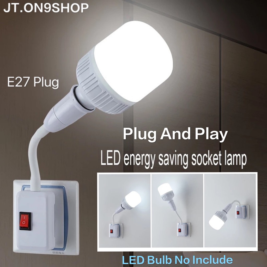 JT.ON9SHOP E27 Universal Lamp Plug In On Off Holder UK Plug / EU Plug ...