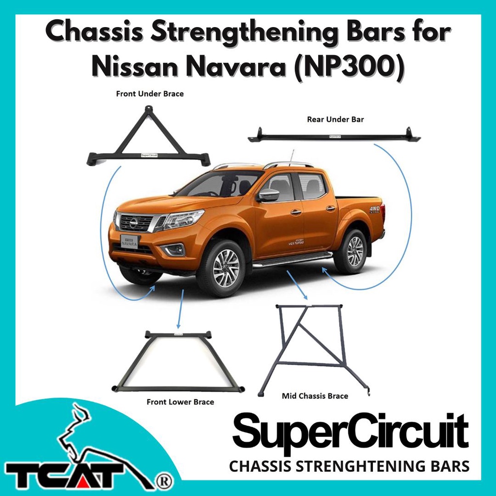 Nissan Navara NP300 SuperCircuit Chassis Strengthening Bars Full Set ...