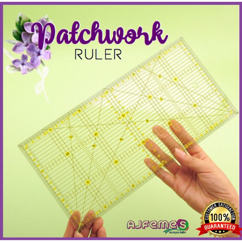 🌸 Rulers Patchwork Sewing Ruler Cutting / Pembaris patchwork besar 30cm ...
