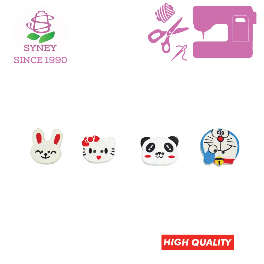 Butang Cartoon Dua Lubang, Cartoon Button 2 holes (1 pack 6 PCS ...