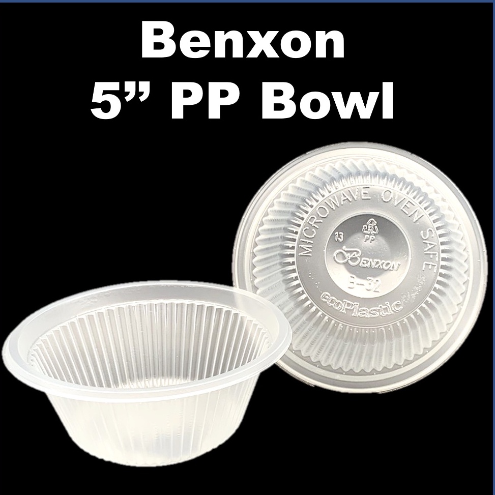 100pcs Benxon 5" 300ml Medium Bowl B-32 Disposable PP Plastic Bowl ...