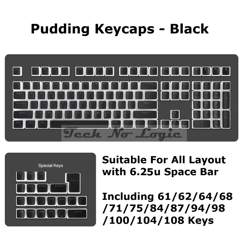 [KL Ready Stock] Pudding Keycaps PBT Double Shot Injection Keycap ...