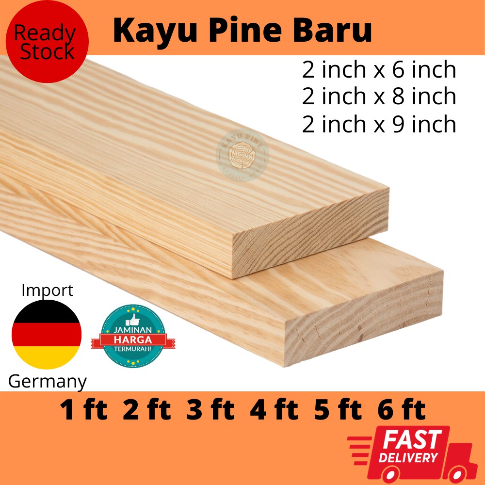 🌲Kayu Pine Baru 2 inch🌲 Kayu 2 x4 | Kayu 2 x 6 | Kayu 2 x 8 | Kayu ...
