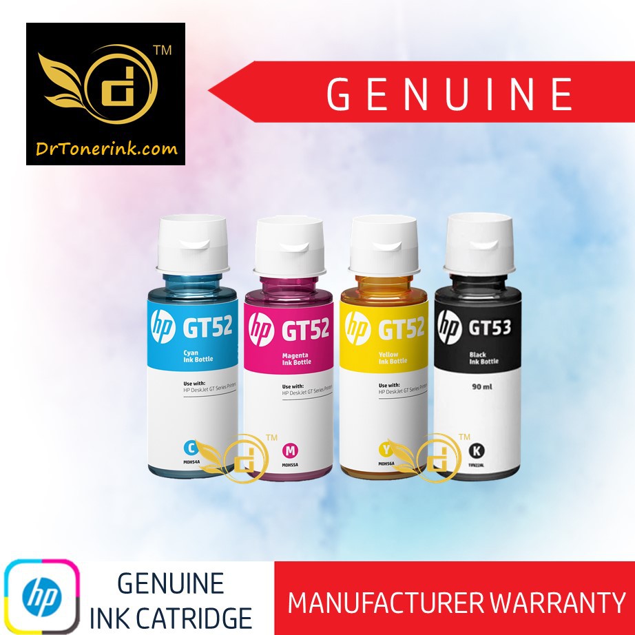 Original Refill Ink HP GT 51 Black + GT 52 Tri-color / GT53-GT52 (Black ...