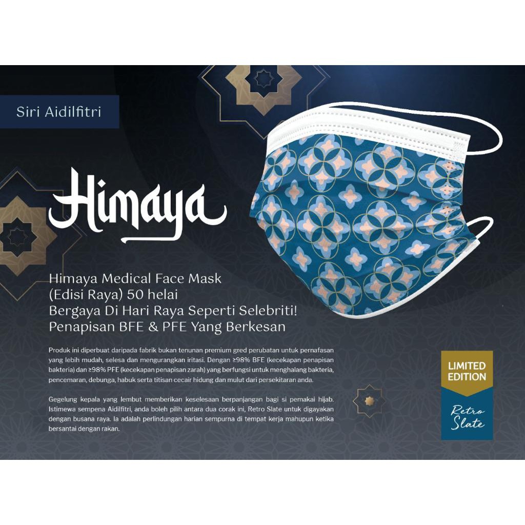 【Ready Stock】 EDISI RAYA HIMAYA Medical Headloop Hijab Face Mask Adult ...