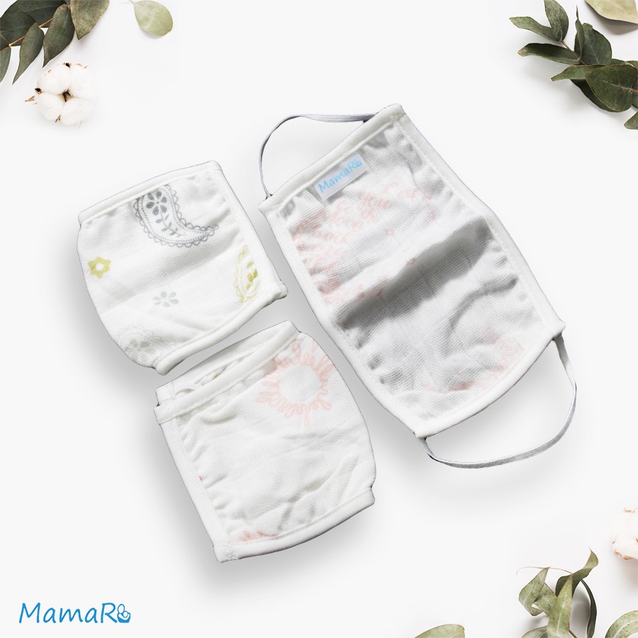 Set of 3 antibacterial nano silver bamboo fiber masks for babies from ...