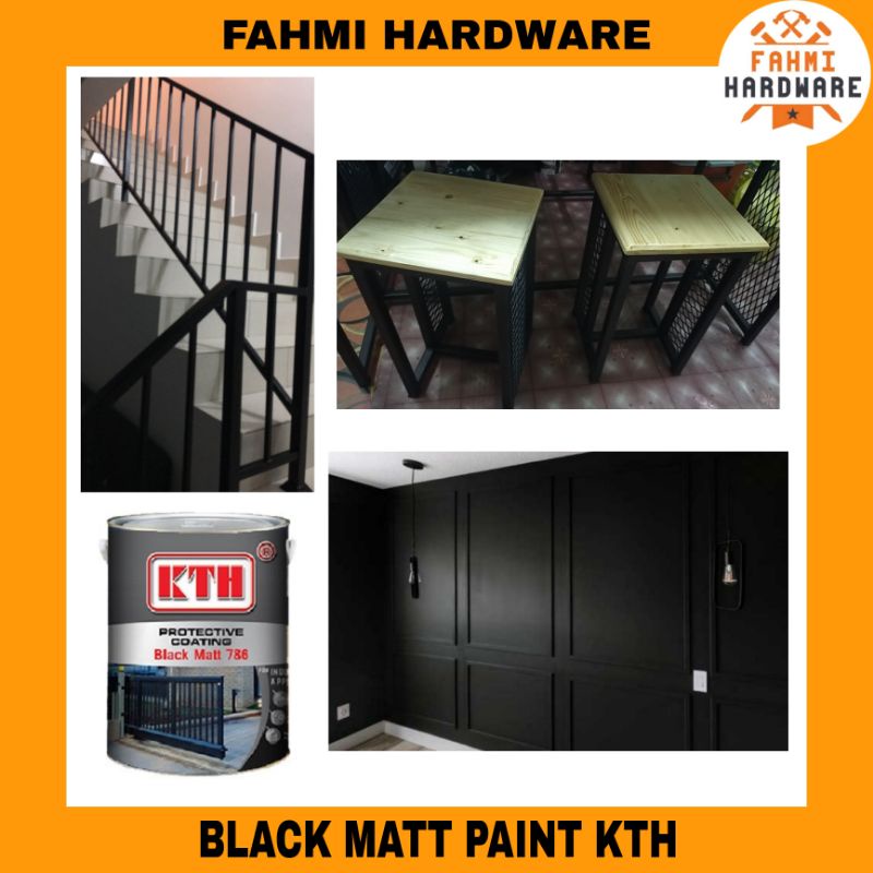 Black Matt Paint 1L KTH Cat Hitam Mati | Shopee Malaysia