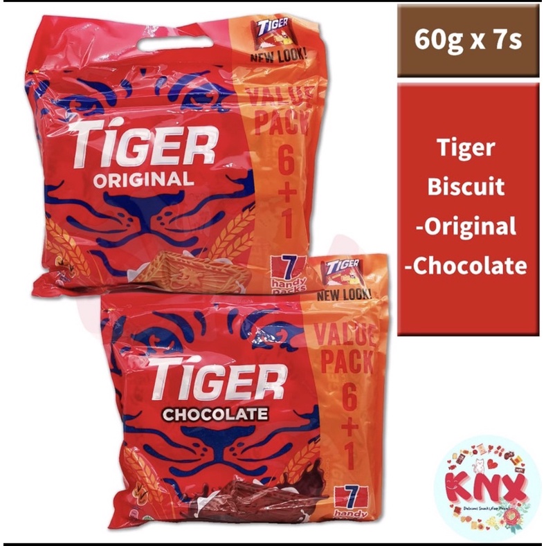Tiger Biscuit Value Pack Original , Chocolate 60g x 7 handy packs ...