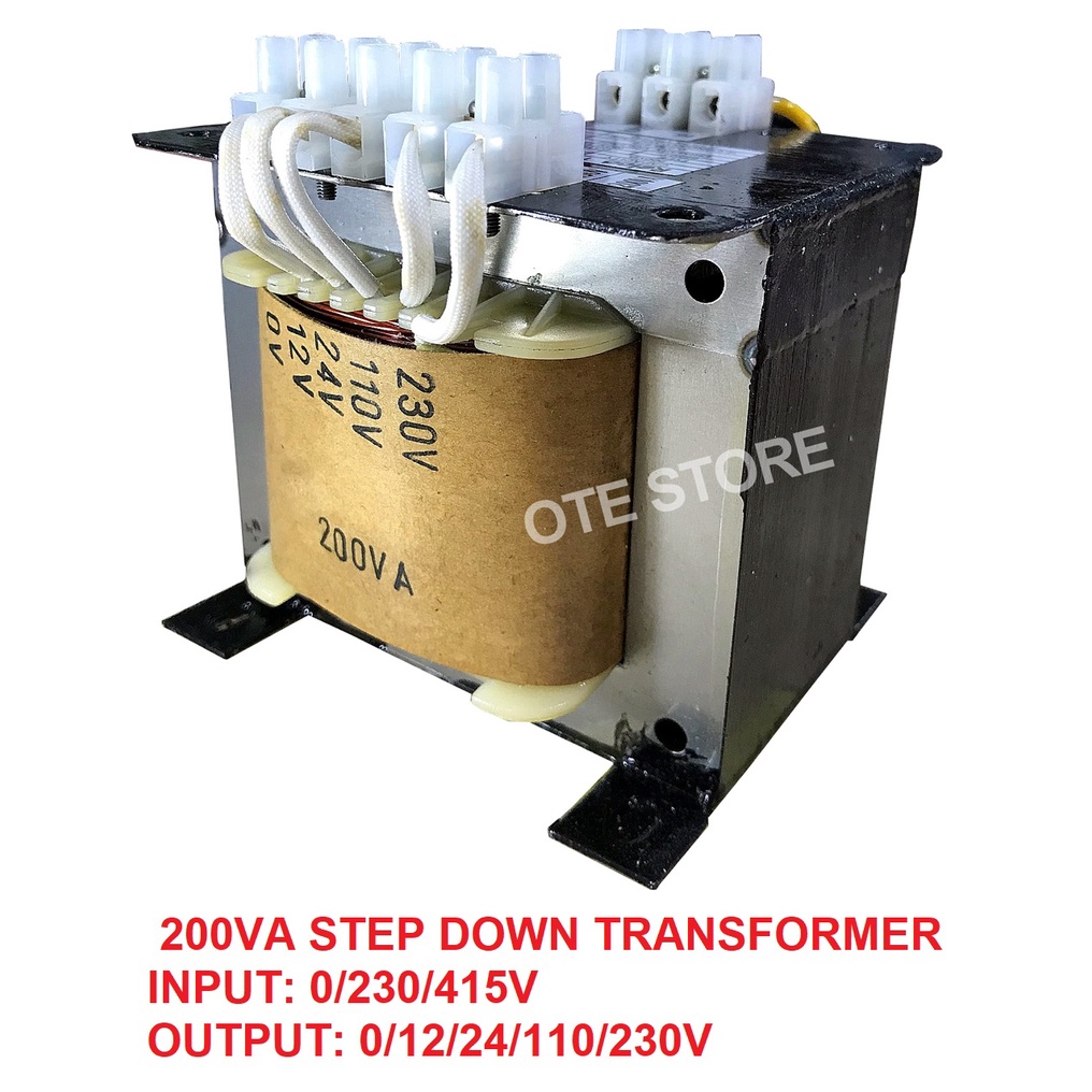 Step Down Power Transformers 200VA (Input Volt : AC 230/415V, Output Volt: AC 12/24/110/240V ...