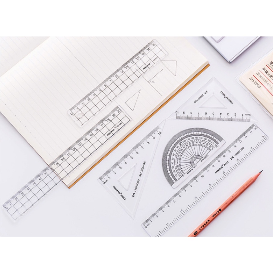 🇲🇾 Ready Stock Muji Style Transparent Ruler 15cm Simple Ruler Scale Set ...