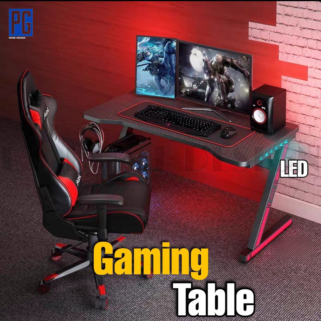 PG HOME:-Gaming Table Led Lamp 120x60 CM/Computer Table/Gaming Desk ...