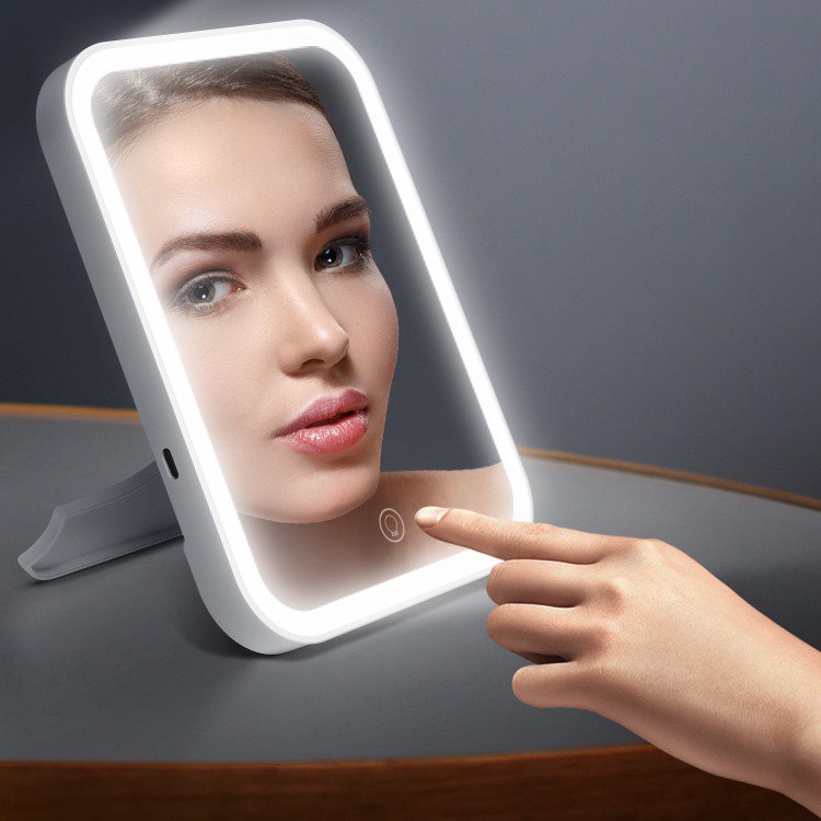led cosmetic mirror with light supplement dormitory desktop dressing ...