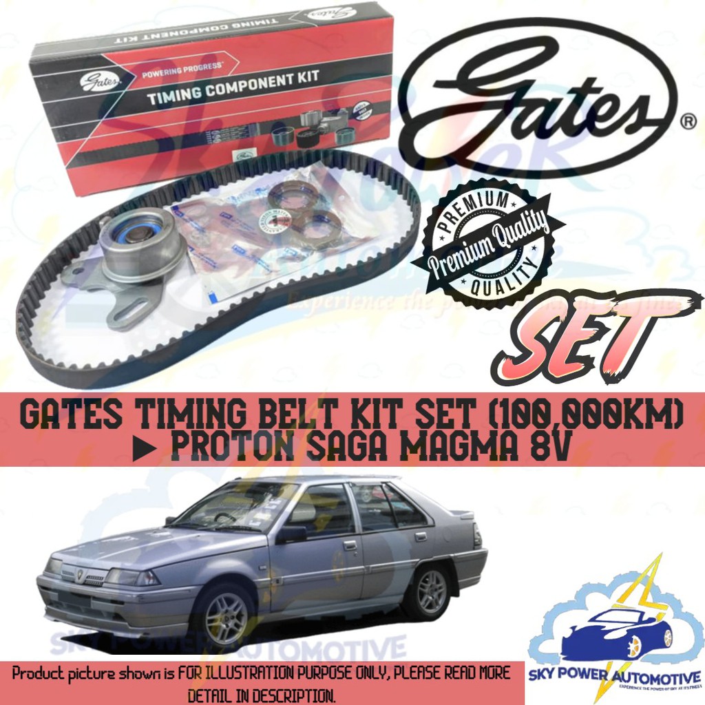 PROTON SAGA MAGMA 8V GATES TIMING BELT KIT SET (100,000KM) | Shopee ...