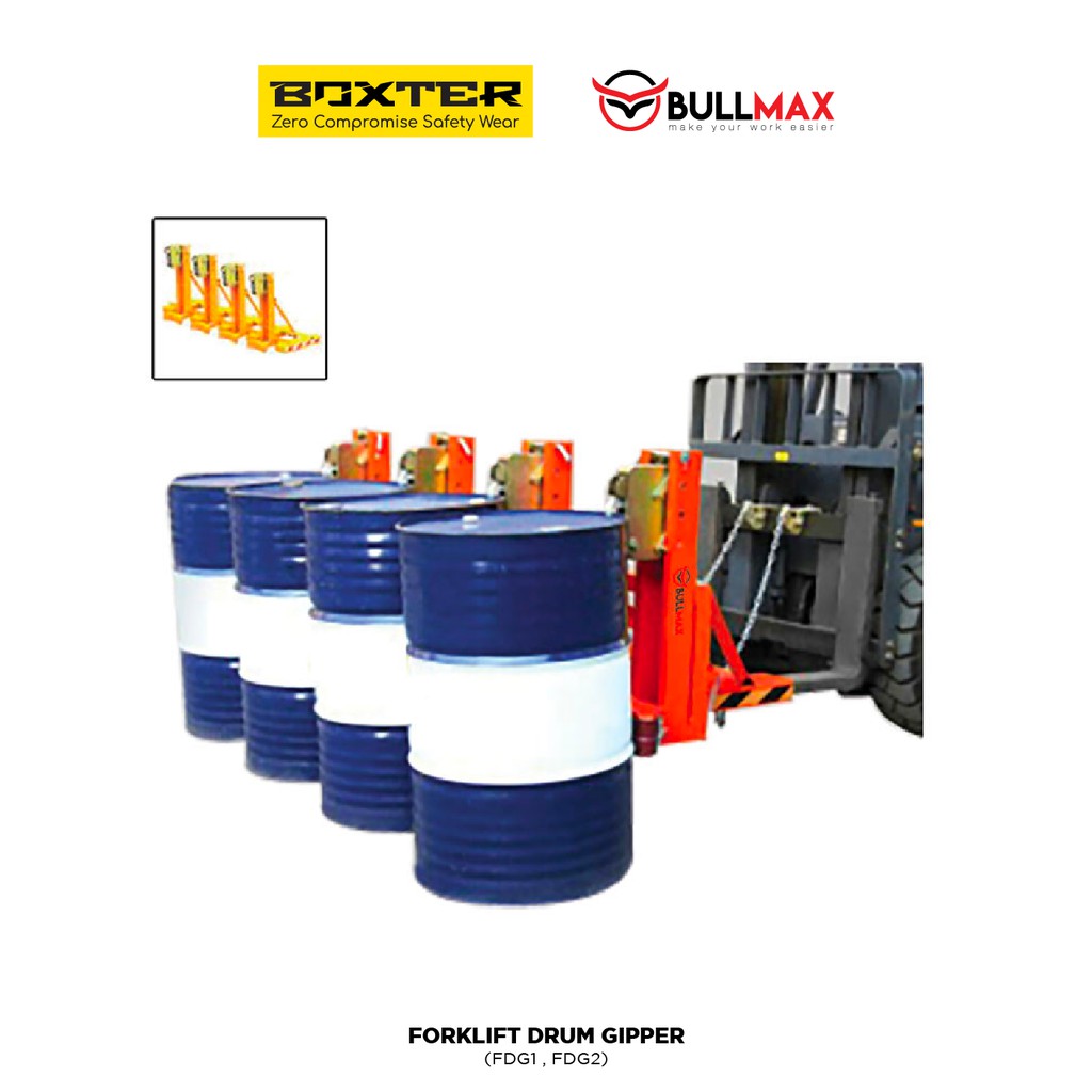 Boxter X Bullmax Forklift Drum Griper - Single / Double (360kg / 720kg ...
