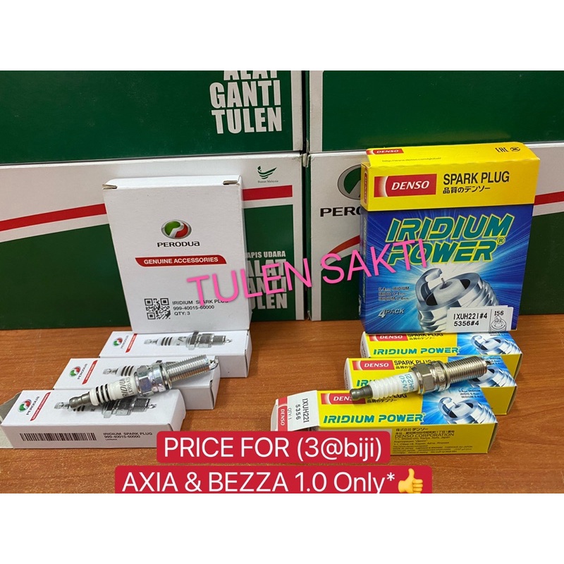 PERODUA AXIA @ AXIA NEW / BEZZA 1.0 IRIDIUM SPARK PLUG SET 999-40015 ...