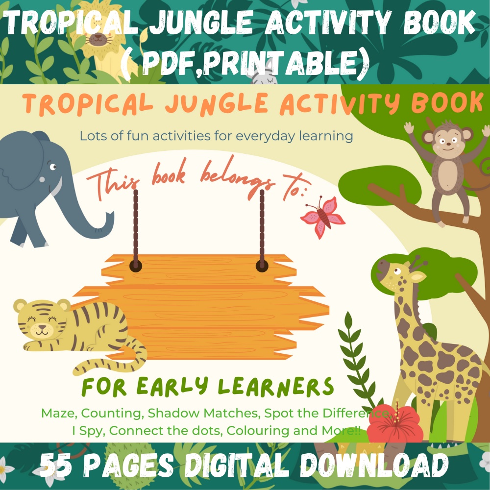 Tropical Jungle Activity Book | Jungle Animals (PDF) | Shopee Malaysia