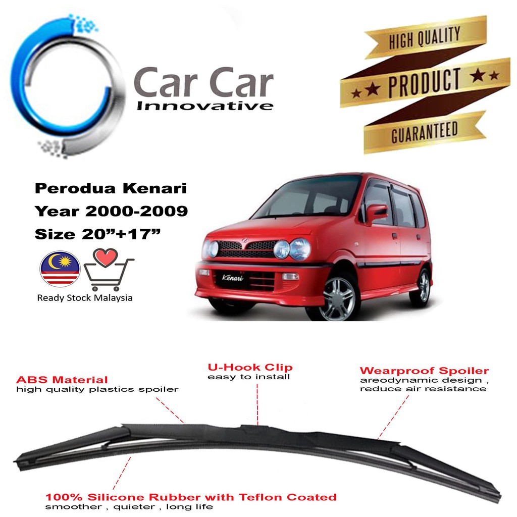 Perodua Kenari Wiper 2000-2009 Silicone Wiper Blades, Car Windshield ...
