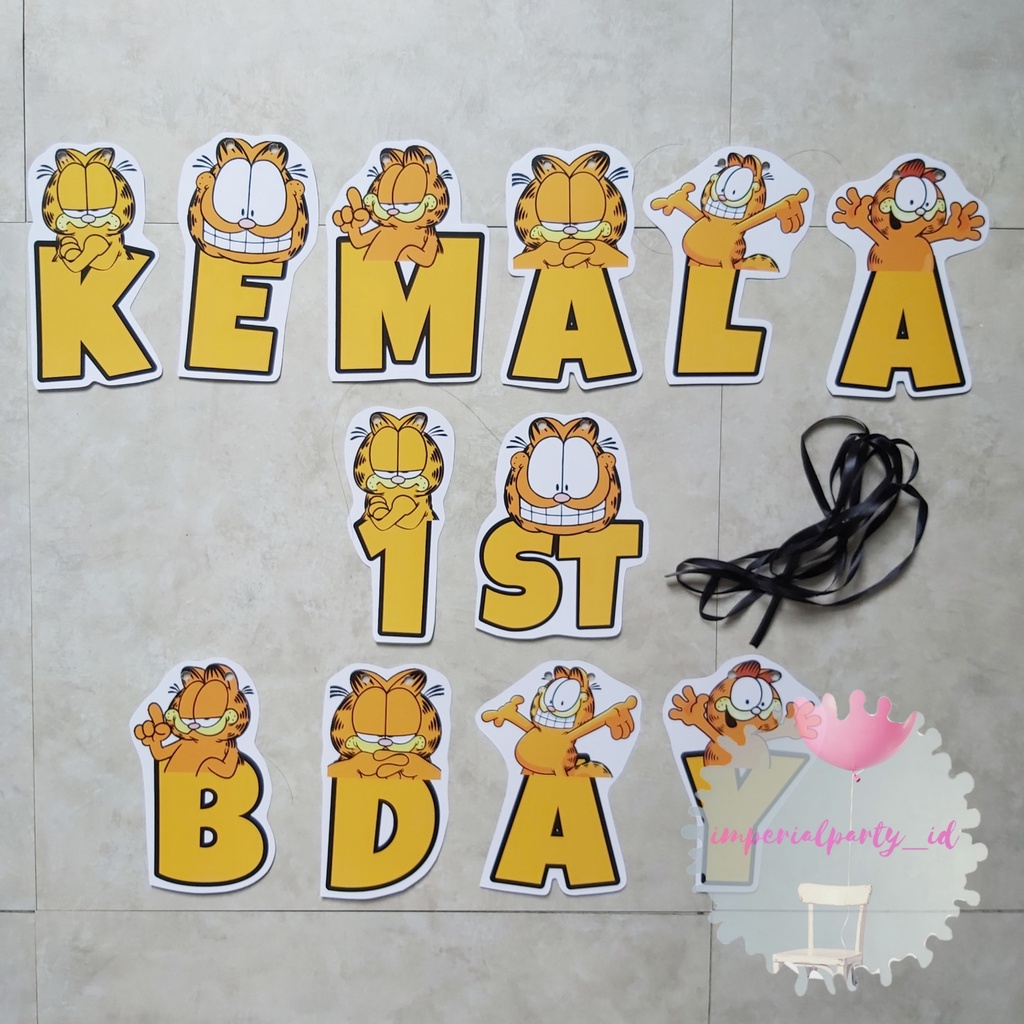 Custom Bunting Flag Banner DIY Garfield Cat Cat Letters | Shopee Malaysia