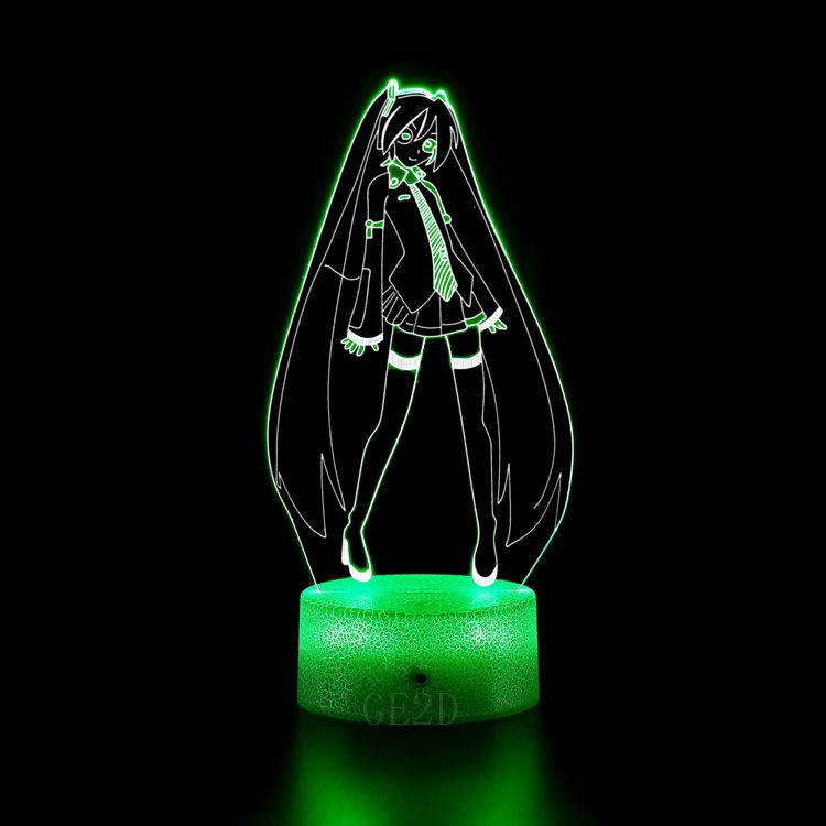 3D Illusion Light Led Night Light Base Hatsune Miku Manga Pretty Award ...
