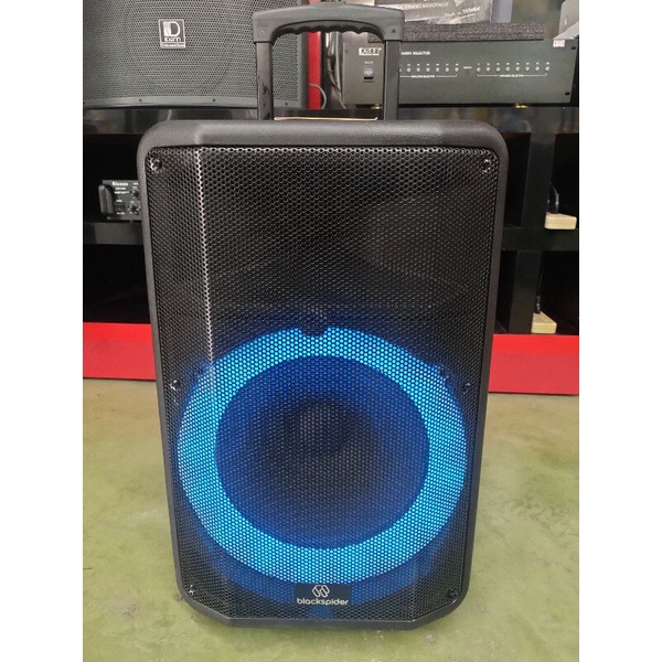 BLACK SPIDER 12 INCH DOUBLE WIRELESS MIC PORTABLE SPEAKER BSP-120 ...