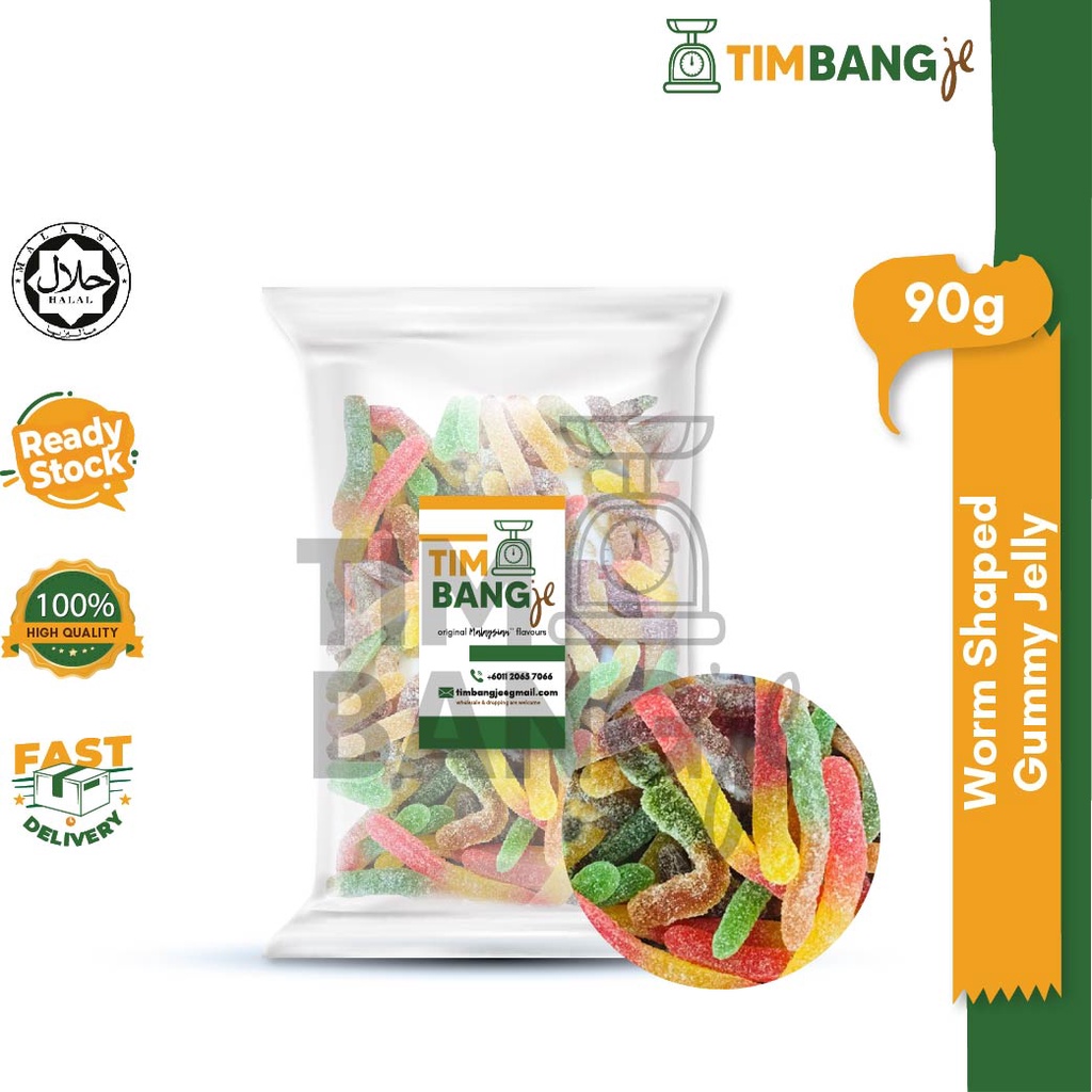 Gummy Jelly Sweets Candy Worm Shaped Mix Pastilles Sweets Rainbow ...