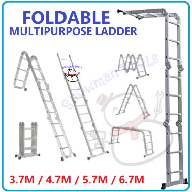 FOLDABLE MULTI PURPOSE ALLUMINIUM LADDER TRANSFORMABLE LADDER 150KG ...