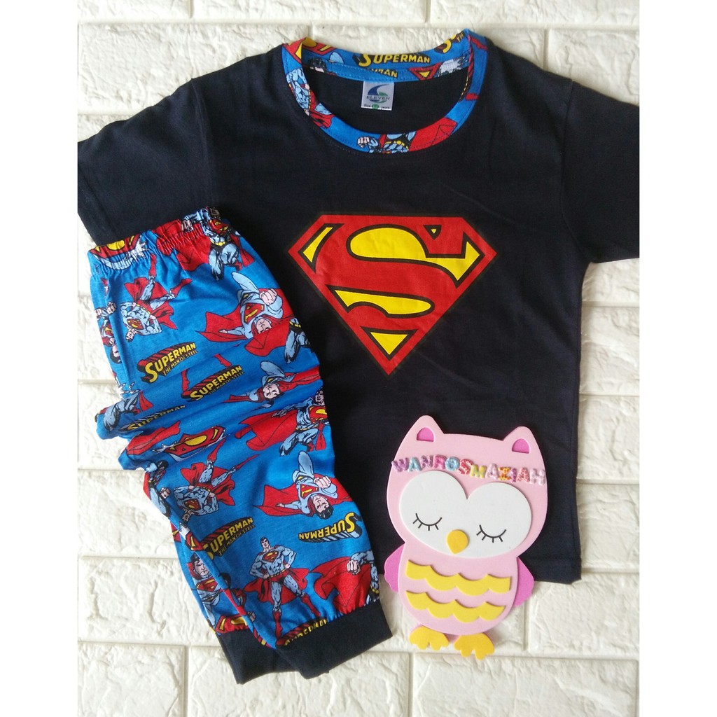 PYJAMAS KIDS:SUPERMAN(DARK BLUE) | Shopee Malaysia