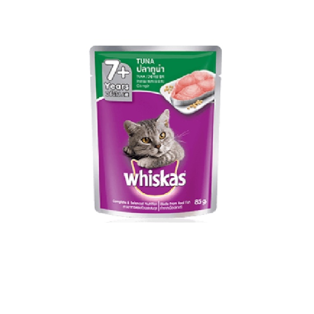 Whiskas Pouch Adult 7+ Yrs Tuna Cat Food 80g x 24 pouches (NEW ...