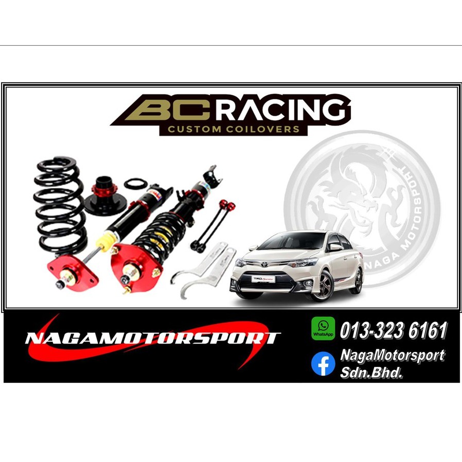 BC RACING V1 SERIES ADJUSTABLE TOYOTA VIOS 13+ (NCP150) - 100%ORIGINAL ...