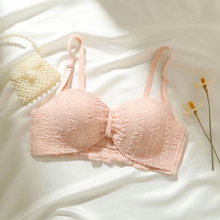 Popkozzi light and small chest gathered comfort simple bra sexy push up ...