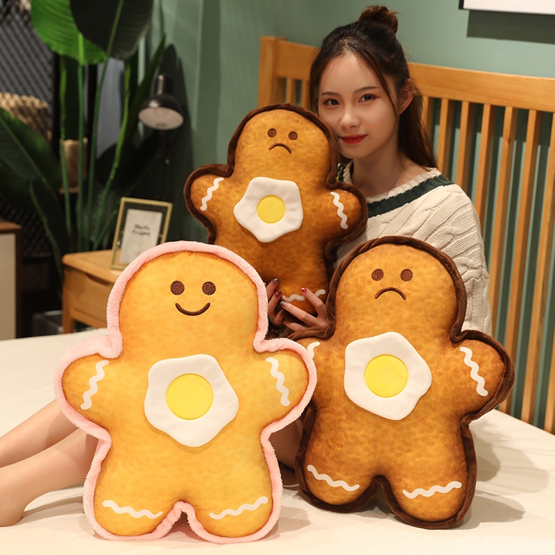 Cute Egg Bread Man Plush Toy Pillow Doll Soft Comfort Cartoon Plushie ...