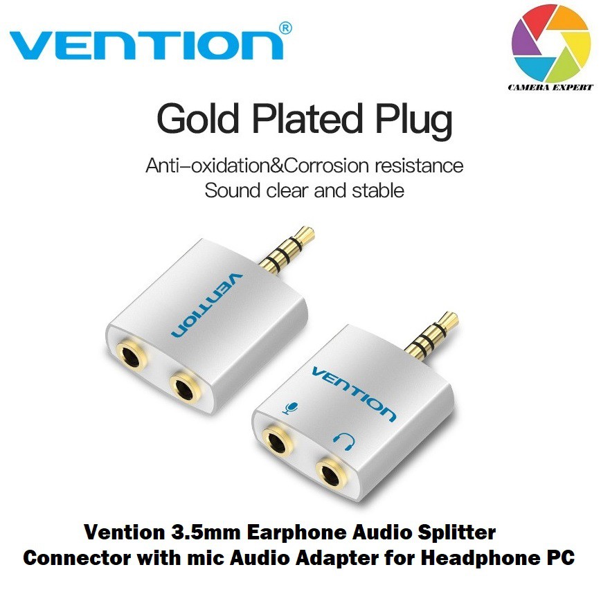 Vention 3.5mm Earphone Audio Splitter Connector with mic Audio Adapter ...