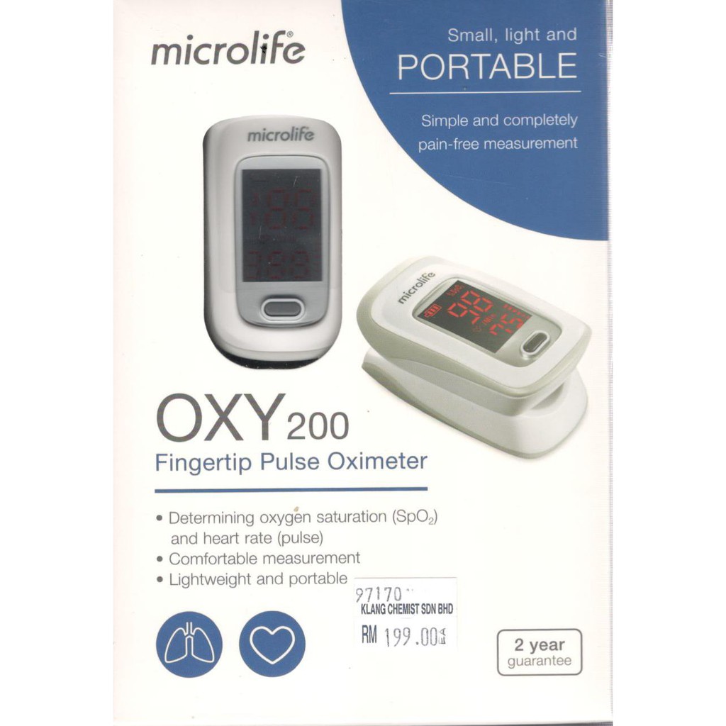 [2 Year Warranty] Microlife OXY 200 Fingertip Pulse Oximeter [MDA ...