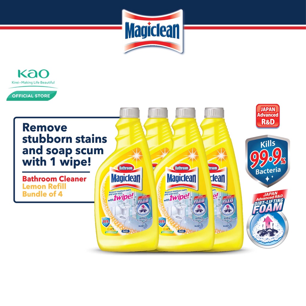 [Bundle of 4] MAGICLEAN Bathroom Cleaner Lemon Refill (500ml) | Shopee ...