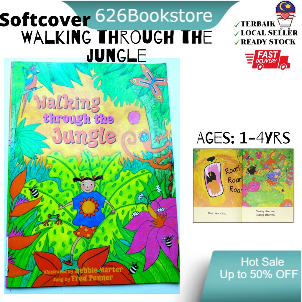 [626Book] Walking Through the Jungle Softcover book A4 Size Bedtime ...