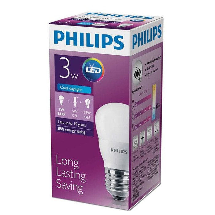 Philips LED BULD Lights 3 WATT | Shopee Malaysia