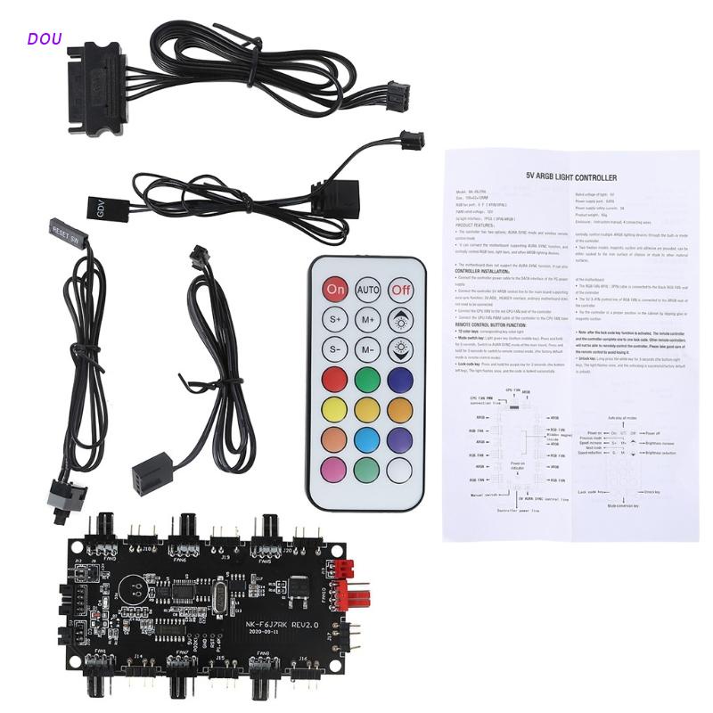 DOU PWM & ARGB LED Controller Hub 8 Ports 12V 4Pin Fan & 5V 3Pin ...