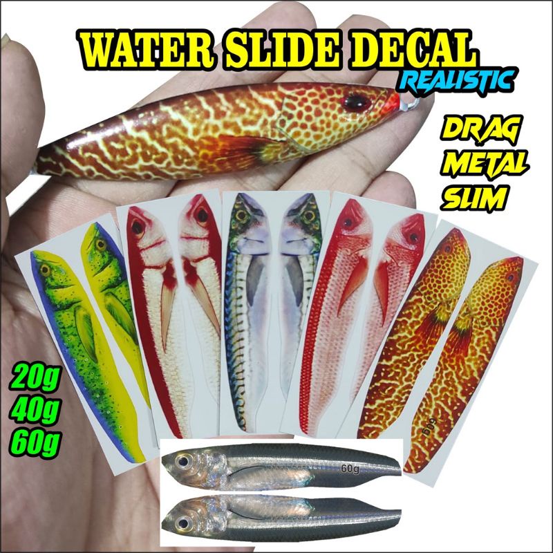 Slide Water Decal Metal Jig Drag Metal Slim 20gr - 40gr - 60gr | Shopee ...