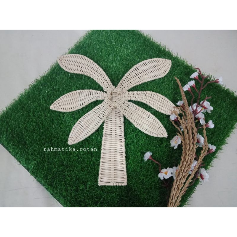 HIASAN DINDING Coconut tree rattan Wall Decoration/palm tree rattan ...