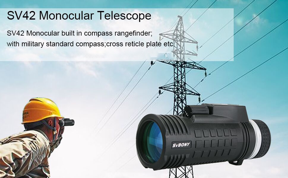 SVBONY SV42 Built-In Compass And Rangefinder Monocular Telescope ...